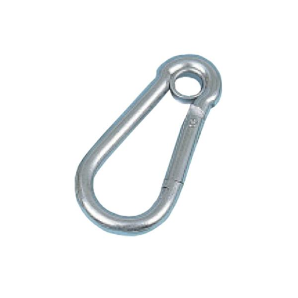 吊具 カラビナハーケン型式 ： KS6E材質 ： ステンレス d線径 ： 6 mmｌ ： 60 mmw ： 30 mmd' ： 7mmm ： 7 mm使用荷重 ： 50 kg破断荷重 ： 400 kg自重 ： 30 gスリーエッチ HHH