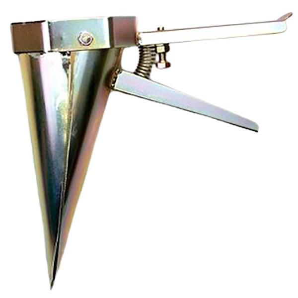 ペリカンくちばし状の手動式移植器具です。サイズ　苗投入口：70mm　開口部：70mm　長さ：190mm