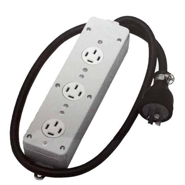 3P接地コンセント×3個つき配線器具容量 20A　単相200V 4KW　三相200V 6.5KWコード長さ：1m200V専用製品です100Vでは使えません。※農電サーモに接続する場合は、サーモの容量までとなります。