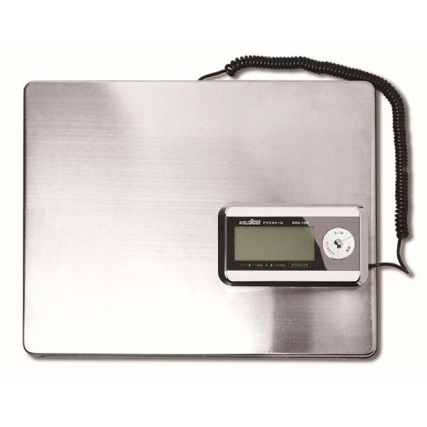 ・見やすい位置で測定値を確認できるリモート式。(壁掛けスタンド付き)・錆びにくいステンレス皿。・大きい皿でらくらく測定。・便利な風袋引き機能付。計量皿サイズ：387×307mm指示計サイズ：160×90mm重量：3.5kg付属品：ACアダプ...