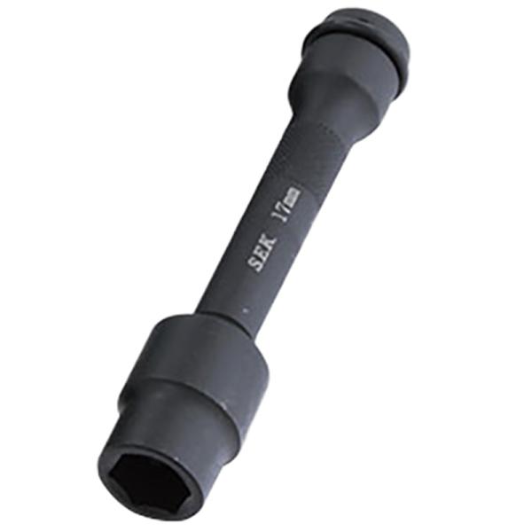 首振りフレックス機構があり、複雑で狭い場所での作業に便利です。トラクターの爪交換作業等に使用できます。製品詳細品番：UES-17差込角：12.7mmサイズ：17mmD1：25.8mmD2：25.0mm全長：154mm重量：346g