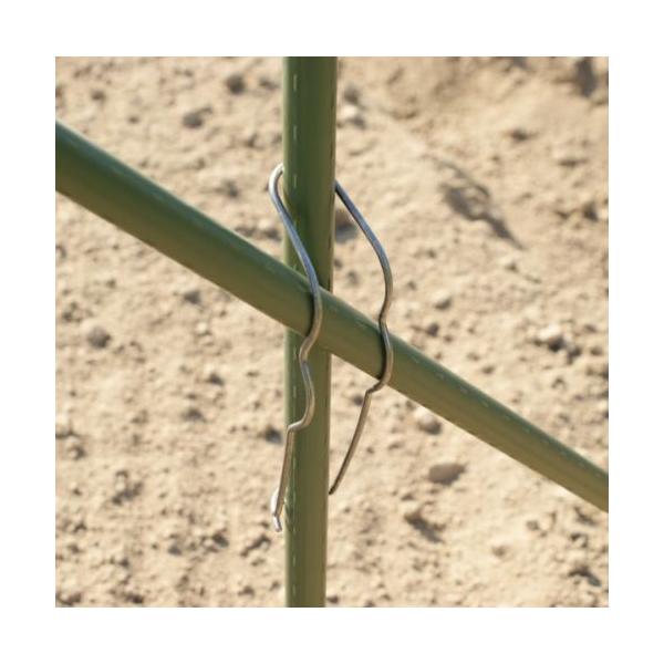 支柱と支柱を斜め十字に連結することができます。菜園棚を作るときの筋交い取付に便利です。適合支柱サイズ：φ16-20mm入数：5個材料：スチール（ユニクロメッキ）