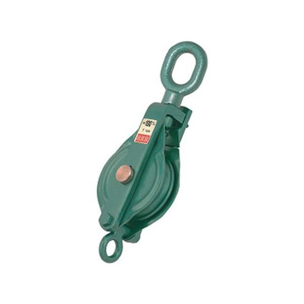 強力・堅牢な滑車です。フックは特殊鋼鍛造で、はずれ止めが付いていますから安全です。シーブはメタル入りで、50mm、75mm、100mm、125mmにはオイルレスメタル（焼結含油軸受)を装着しております。※スナッチは必ず側板を閉じた状態でご使...