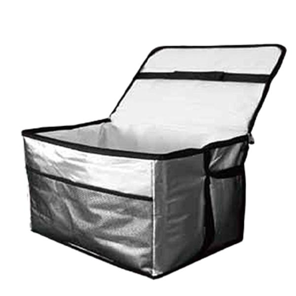 保冷・保温効果抜群!!アルクーラー AC-320ショルダーベルト＆全面メッシュポケット付生鮮食品、お弁当、総菜の保冷・保温効果抜群!!サイズ:W320×D230×H270mm(外寸)カラー:シルバー入数:24個