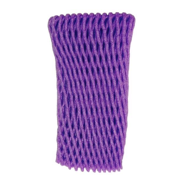 フルーツキャップ果物を優しく保護する緩衝材発泡素材で衝撃を吸収し、輸送中や陳列中の果実を傷から守る。メッシュ状で空気が通りやすく、蒸れや腐敗を防ぐ。規格:17cm色:紫材質:発砲ポリエチレン