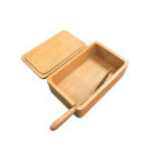 ひとつの樹木からくりぬいて制作しました。バターナイフ付きです。商品サイズ/約9.7×15×H5.3cm包装/個装箱生産国/ベトナム