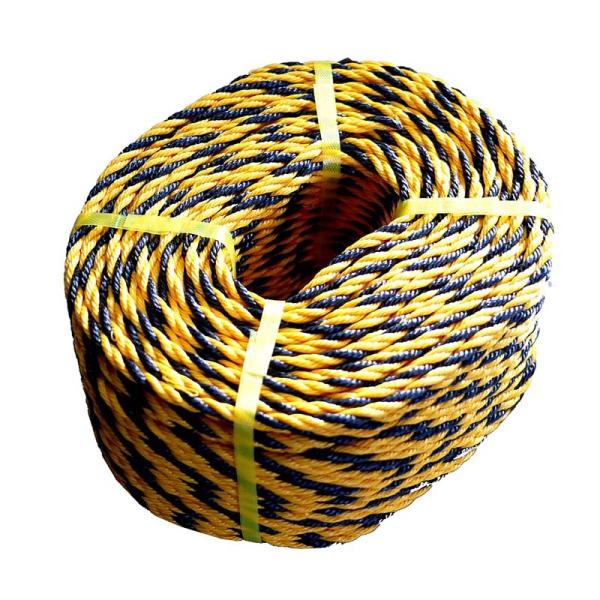 注意を促す黒色と黄色の表示で視認性も有り。【サイズ】12mm×200m 【特徴】ポリエチレン（PE）は、長期間使用に向いています。土木、建築現場などの立入禁止・危険区域の表示用や駐車場、資材置き場などの安全標識・区画整理用に。【注意】この製...