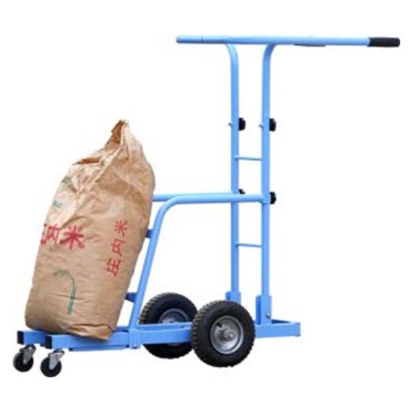 体にやさしい米袋移動台車。てこの原理で米袋が腰の高さに!!◎調整作業の省力化に最適 ◎大径タイヤと自在キャスターでラクラク運搬◎ハンドルを外して折り畳みできるので、持ち運びや保管しやすいアイデア次第でいろいろ運べます。土嚢の運搬、肥料や堆肥...