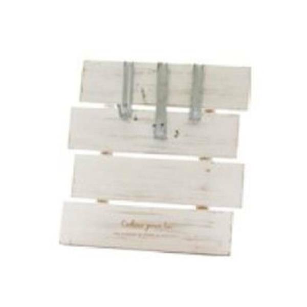 木製のリーススタンド。置掛用です。メーカー名：株式会社Paseo木製リーススタンド　WF-36WH131-288686-0　4528209288686サイズ：W19×D2×H20.5cm（フック：W1×D4×H8cm 1個、W1×D4×H6...