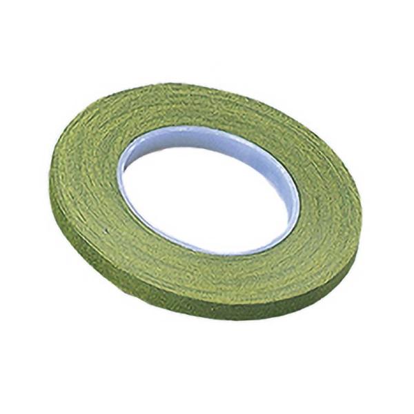 生花、プリザーブドのワイヤリング仕上げに！引っ張ると粘着性が出るテープです。メーカー名：松村工芸株式会社フラワーテープ 6mm ライトグリーン90-20-10　4902172800227サイズ：W6mm×L27m材質：パルプ入数：2巻入×12袋
