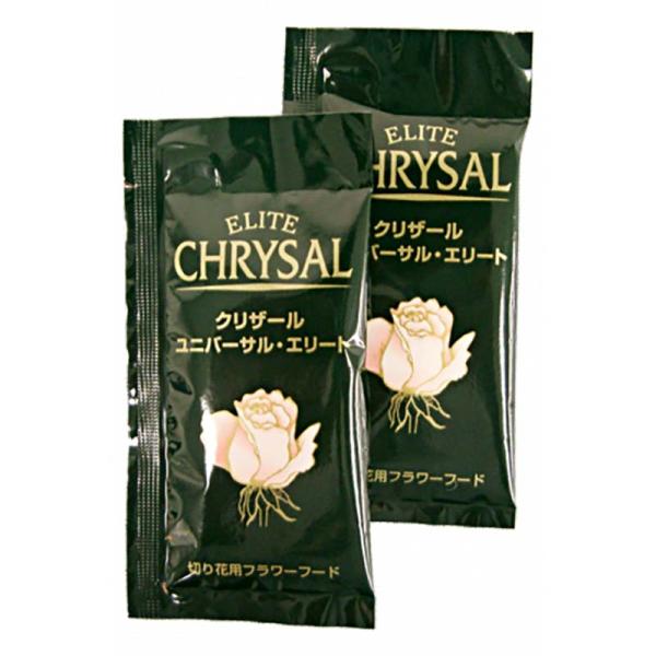 クリザールフラワーフードエリートは、ご家庭用の切り花鮮度保持剤です。切り花を美しく咲かせ、日持ちを長くします。水揚げを促進し、十分な栄養を与え、花器の生け水を清潔に保ちます。花器の生け水に希釈してご使用ください。・特にバラへの効果が高い鮮度...