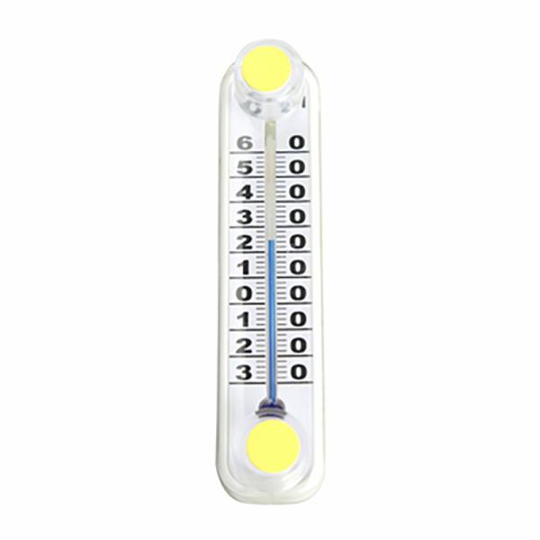 【商品紹介】付属の両面テープで窓の外に貼り付けて測定します。室内に居ながら外の気温がわかります。【規格】●測定範囲：-30℃〜60℃●サイズ（約）：H142mm x W33mm x D25mm●入数：10個