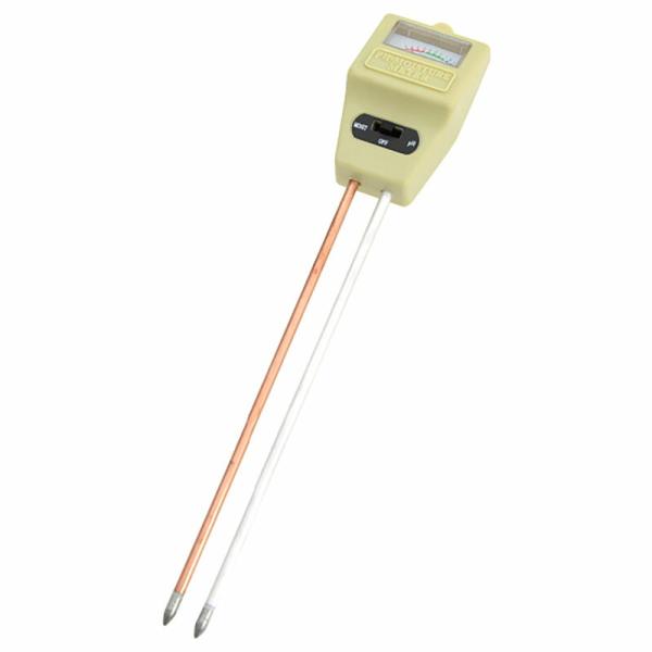 【商品紹介】土壌の水分や、酸度を計測できます。水分計測は、1〜10までの数値で行います。通常の植物育成には3.5〜4が良いとされています。（育成植物によって違います）電池・電源は不要です。※ご注意赤玉土や、軽石等の水はけが良い大きめな粒子の...