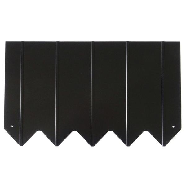 サビに強いボンデ鋼板（厚さ1mm）を使用し、補強（ビード）加工をしてありますので、土の圧力に負けない強度があります。フチゴムが付属してありますので、設置後は本体上部にフチゴムをはめ込むことで安全性が高まります。本体同士は接続杭によって、コー...