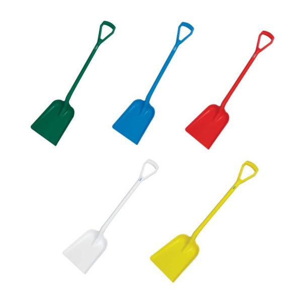 一体成型で、洗いやすく衛生的なスコップです。用途に合わせて色別に使い分けることができます。型　番：5625サイズ：A1040×B327×C270mm重　量：1260g材　質：PP耐熱温度：100℃カラー：グリーン、ブルー、レッド、ホワイト、...