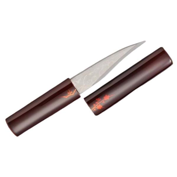 漆塗鞘は蒔絵の上に塗りを施し、模様を浮かびあがらせる『白檀（びゃくだん）』という技法で作られています。時間とともに透明度が増し、落ち着いた雰囲気と優美なイメージを併せもつ物です。ですので漆の特性を最も生かした塗りとなっています。刃は最高級『...