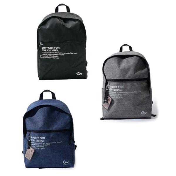ワークシーンから日常使いまで！使いやすいバックパック。チェストベルト付き。品番：CW-8916カラー：ブラック、デニムグレー、インディゴブルーサイズ：約 W450×H330×D150mm原材料：ポリエステル入数：1個