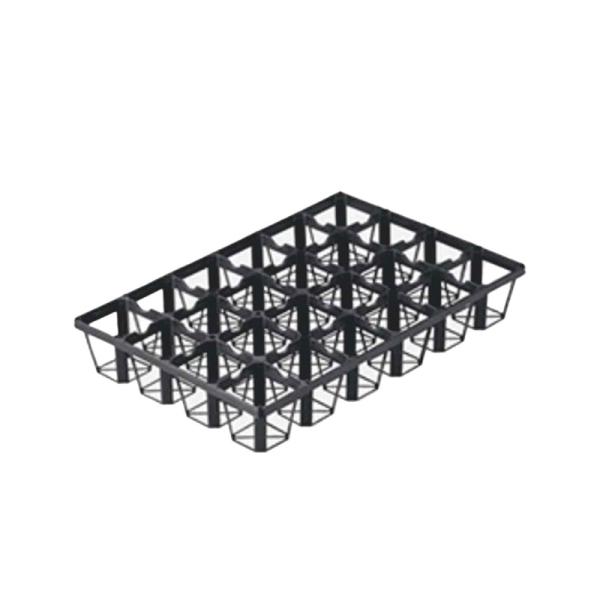 東海化成のTOトレー・カゴトレー・穴トレーです。ポッティングマシーン等による土入れの省力化草花・グランドカバー・野菜・果樹などの流通ケースとして苗ポットの転倒防止底面ネット形状による土こぼれ防止出荷用トレーにお勧めの最軽量タイプポットが取り...