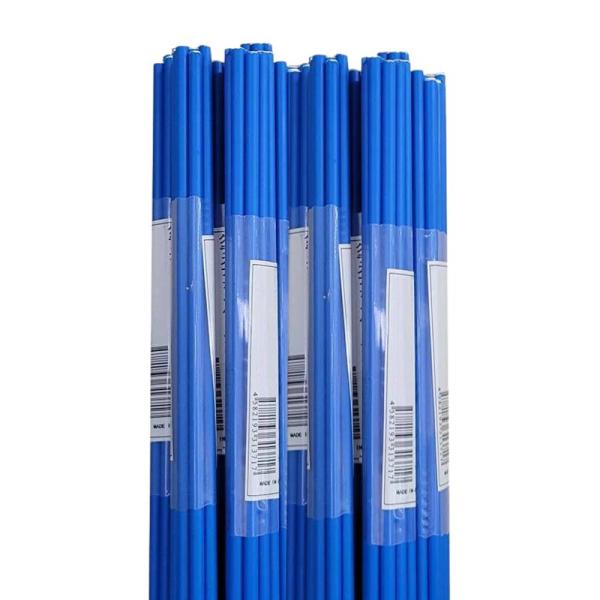 優れた弾力性と復元力!少しの力で弓なりになり、抜くとまっすぐになります。さびずに安全、長持ちです。入数 200本太さ 直径5.5mm長さ 2.4m色　 青(200本での価格・お届けになります。)【商品について】デザイン・仕様・価格等について...