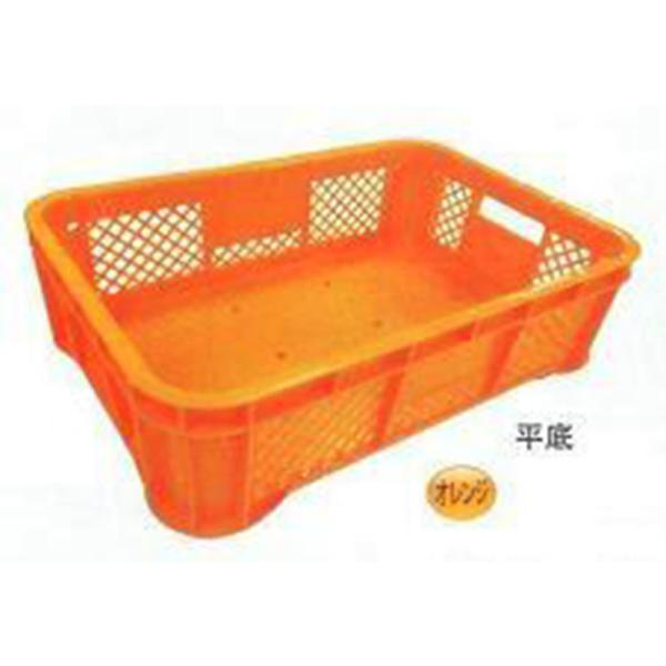 ハーフコンテナの平底です。サイズ:W520xD365xH158mm材質:PE 重量:約1.27kg 容量:約20 色:オレンジ入数:10個平底になっています。底に8.5Φの穴が12ヶ所空いていますこちらの商品はメーカー直送品のため、「代金引...