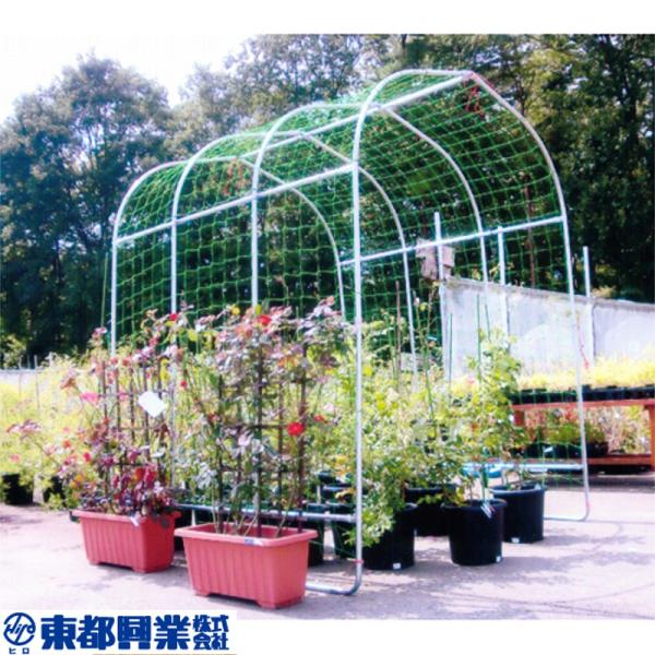 ◆エンドウ・グリーンピースなどの豆類や、きゅうり、ゴーヤなどの瓜類の空中栽培に最適なグリーンアーチです。アーチパイプにネットを被せれば、マメ類やウリ類など支柱を使って育てる野菜の空中栽培が可能！収穫時期もアーチの内側から観察でき見逃さない！...