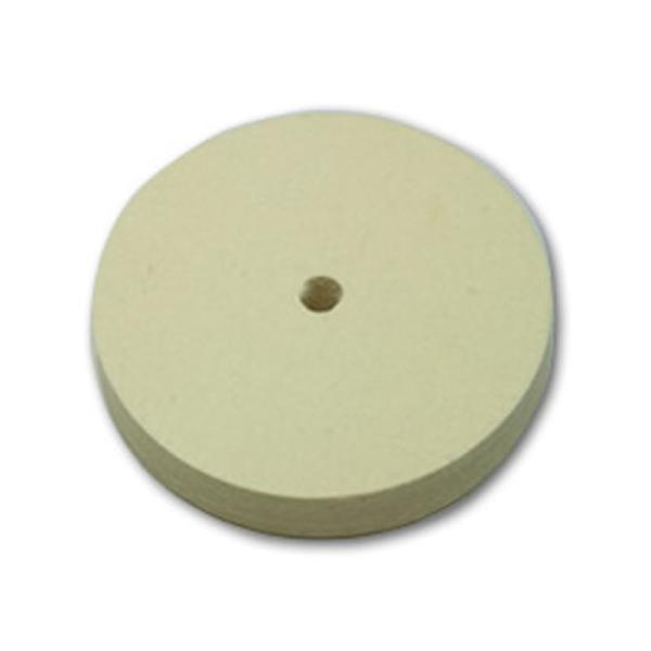 道刃物の研ぎ機のオプション品！ミニ フエルトバフ 白 100*20！●特徴・ミニハイスケアー2型専用。・印刀・平刀・三角刀の表刃、印刀・平刀の裏刃など・平らな面の彫刻刀の仕上げ研ぎに。※図の4にあたります◆仕様・大きさ：Φ100×20ｍｍ・...