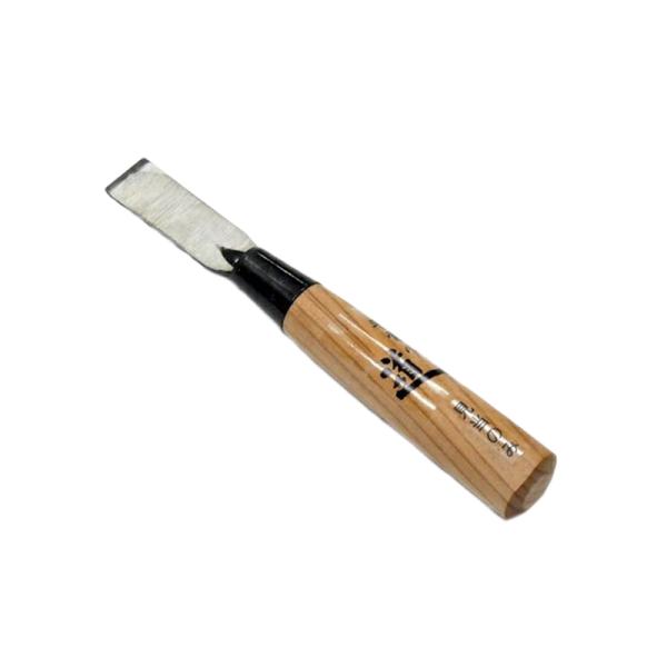 多色刷りの際の当たり見当、カギ見当を彫るのに重宝です。◆仕様・サイズ：15mm・全長：130mm・刃先：刃物鋼・柄：サクラ