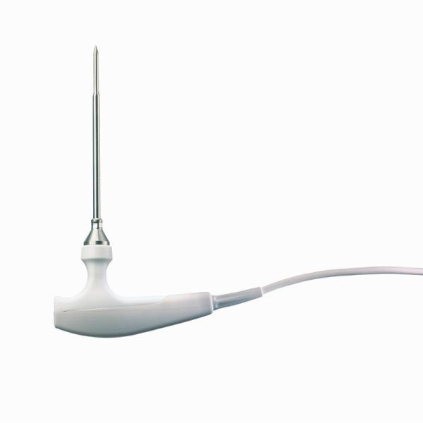 ※測定には測定器本体が必要です。●特長頑丈なハンドルで、しっかり食品に突き刺して芯温を測定出来る食品用温度プローブです。T熱電対で、高精度で測定出来ます。HACCP適合。◆仕様プローブシャフト先端の長さ（mm）：30プローブシャフト直径（m...
