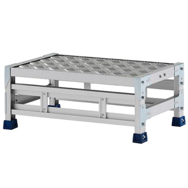 補強フレームにより剛性をアップしたことで安全な作業が行えます。多彩なオプションで実用性、利便性が大幅アップします。縞板天板により安心して昇降が行えます。●仕様　天板高さ:500mm　天板寸法:800×600mm　段数:1　設置寸法 幅×奥行...