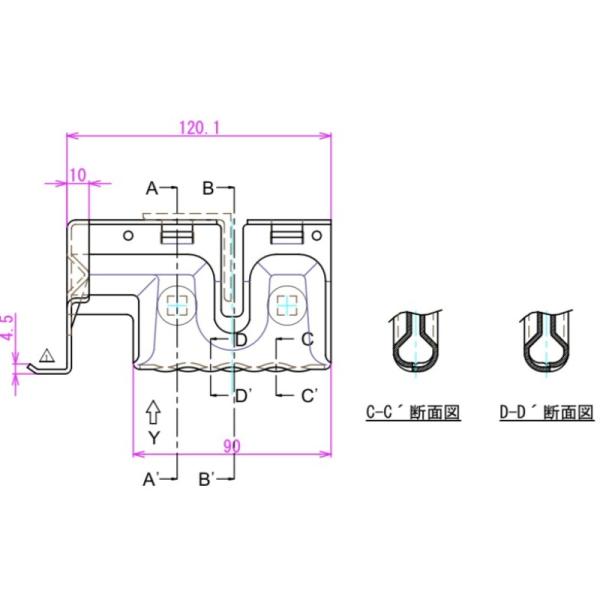雪止金具 馳式立平用 シリウス立平 304ステン 生地 1205601 後付け 羽根つき 屋根 降雪 雪止め 北別 スワロー 代引不可 ...