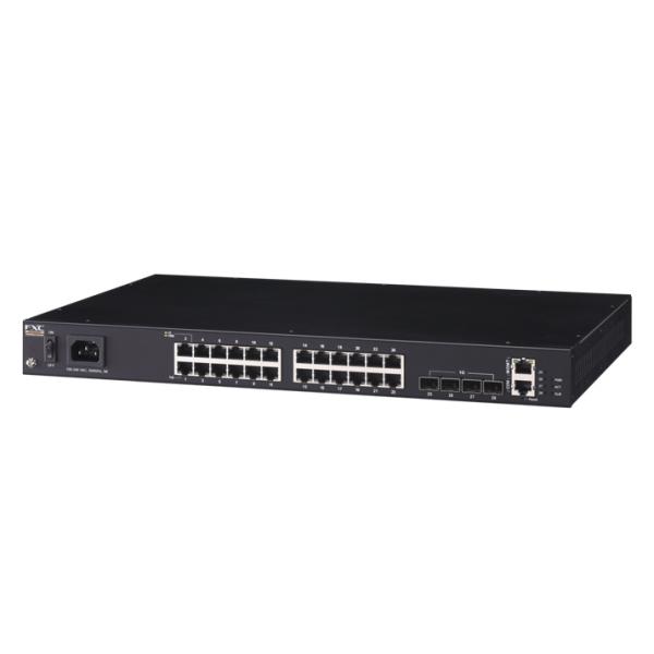 FXC5628PE FXC 24ポート 10 100 1000Mbps および 4ポートSFP 管理機能付PoEスイッチ MAX.450W