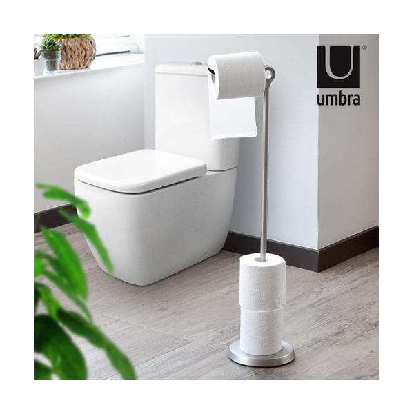 生活感にサヨナラ！スマートで快適なトイレをつくる、トイレットペーパーホルダー＆スタンド。置き型だから壁に穴を開ける必要もなく、便器の右側、左側どちらに設置してもOK！お好みの場所に置いて快適なトイレ空間をつくることができます。■ブランド…u...