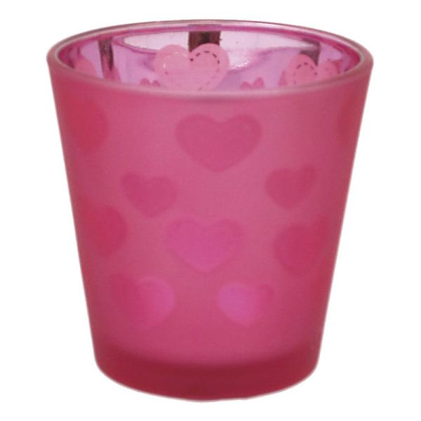 ハート柄キャンドルホルダー ピンク 桃色（キャンドルスタンド）多数のハート模様が浮き出るガラスホルダーサイズ・容量本体：φ65×H65mm生産地：中国素材・成分：本体／ガラス商品札：無し注意事項■近くに燃えやすいものを置かず、安定した場所で...
