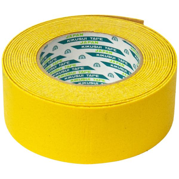 道路や駐車場等に用いられるラインテープ。道路のレーン表示や整列、通行区分表示、駐車スペース表示などに適しています。反射ビーズが基材に練り込まれていますので反射ビーズ露出後は車のライト等を反射します。メーカー：菊水テープ株式会社型番：キクライ...