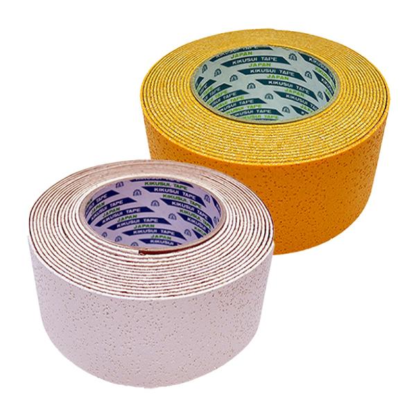 道路や駐車場など、通行量の多い場所に適する線引用のキクラインテープです。反射ビーズ入りで車のライトなどを反射します。道路のレーン表示などにも使用されています。メーカー：菊水テープ株式会社型番：キクラインテープNo.317幅×長さ：75mm×...