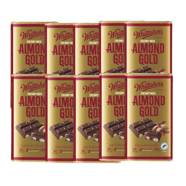 Whittaker's（ウィッタカー）はニュージーランドで長く愛される老舗チョコレートブランドです。「アーモンドゴールド 33% ココア ミルクチョコレート」は、なめらかなミルクチョコレートにローストアーモンドをたっぷり加えた人気商品。カカ...