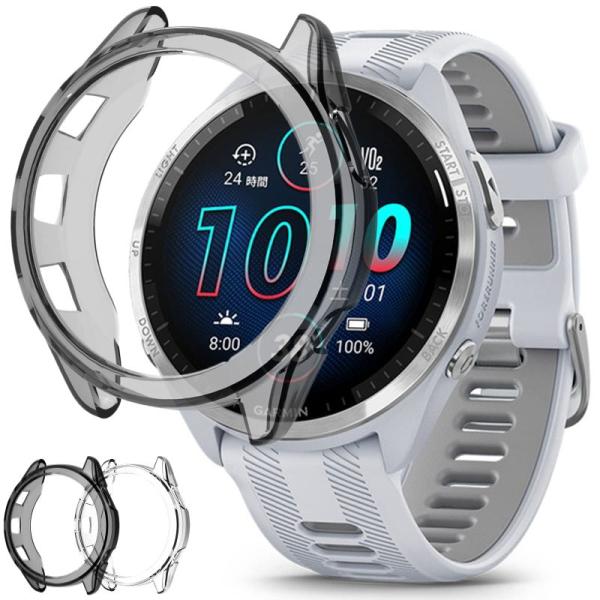 ◆商品名はコチラ：Miimall2個入対応Garmin(ガーミン)Foreruner 965 専用ケース Foreruner 965 カバー ソフト TPU材 ◆商品情報：・【人間工学の設計】ボタンにぴったり対応。手触りが良くて、クリア。カ...