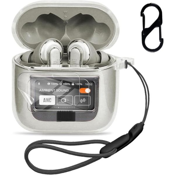 ◆商品名はコチラ：JBL TOUR PRO 2 用 ケース カバー +2枚フィルム NOUKAJUワイヤレス イヤーホン TPU 保護ケース （カラビナ付き+ ◆商品情報：・【しっかり保護 】衝撃を吸収できる高品質TPU素材を採用することで...