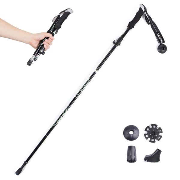 ◆商品名はコチラ：TRIWONDER トレッキングポール 折りたたみ 登山ストック ウォーキングポール 軽量アルミ製 1本セット コンパクト 収納バッグ付属品 ◆商品情報：・?【仕様】-- グリップ：EVA製　ストラップ：ナイロン　重量：約...