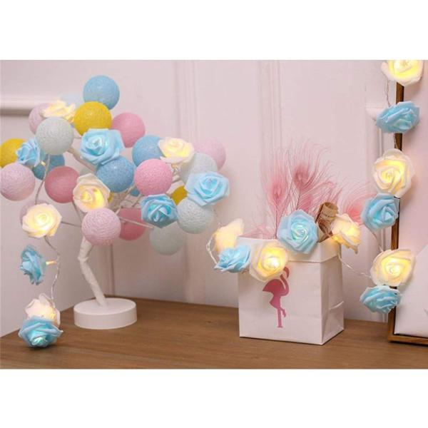 ◆商品名はコチラ：Yuuming バラ ライト イルミネーションLEDライト 電池式 10電球/20電球/50電球 LEDフラワーストリングライト 結婚式 ホ ◆商品情報：・? 主な材質：PE；電源：単三電池1.5V×2個 (別売り)。 乾...