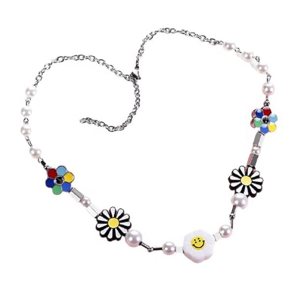◆商品名はコチラ：韓国 ネックレス ニコちゃん パール オルチャン デイジー スマイル Honeybee ◆商品情報： ◆梱包時のサイズ：　高さ : 1.40 cm　横幅 : 9.70 cm　奥行 : 14.50 cm　重量 : 50.0 ...