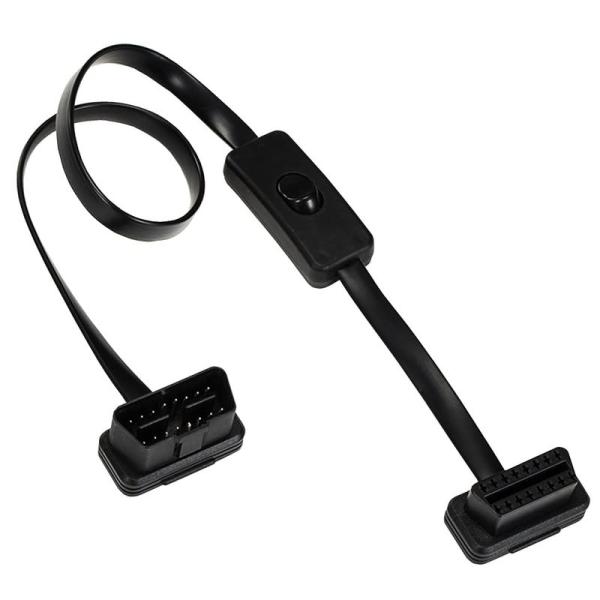 ◆商品名はコチラ：OBD2 スイッチ付き延長コード 16ピン 延長ケーブル 1本セット 車両診断 超薄型 取り回しを簡単に ケーブルの延長/電源の追加や切り替 ◆商品情報：・OBD2フラットケーブルは、電源接続や配線に使用することができます...