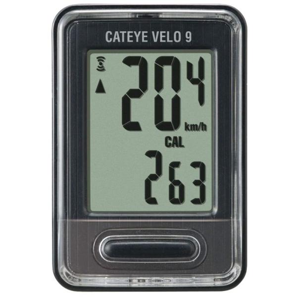 ◆商品名はコチラ：キャットアイ(CAT EYE) サイクルコンピューター VELO9 ブラック CC-VL820 スピードメーター 自転車 ◆商品情報：・サイズ:55.5×37.5×18.5mm・ペースアロー、簡単タイヤ設定、耐雨機能、オー...