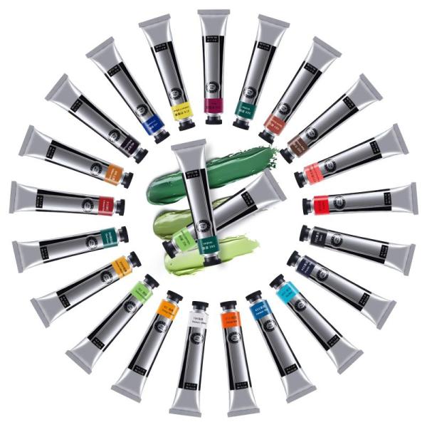 ◆商品名はコチラ：LIGHTWISH 油絵の具 学習油絵セット 24色 x 12ml キャンバス絵画用の豊富な顔料油ベースの絵の具、初心者、学生、大人向けの非 ◆商品情報：・24色の鮮やかな色: この油絵セットは幅広い油色を提供し、さまざま...