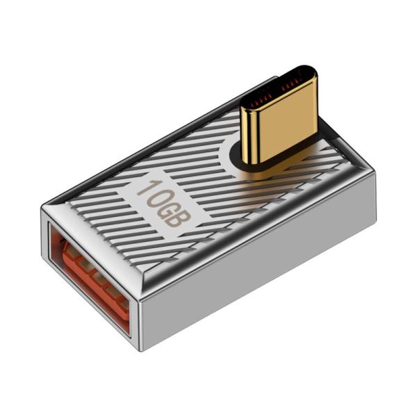 ◆商品名はコチラ：Duttek L字USB-C USB-A アダプタは、120W 10Gbps USB-Cオス USBメス 変換アダプタ, 亜鉛合金製の両面U ◆商品情報：・L型USB-C to USB-A変換アダプタは、高速充電とPDプロ...