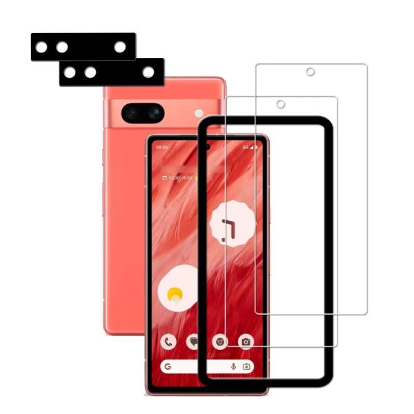 ◆商品名はコチラ：2+2 枚セット ガイド枠付? HKKAIS 日本製硝子採用 Google Pixel 7a 用 ガラスフィルム カメラフィルム 強化 ガラ ◆商品情報：・【指紋・汚れ防止】:特殊なコーティング加工を施しましたので油や指紋...
