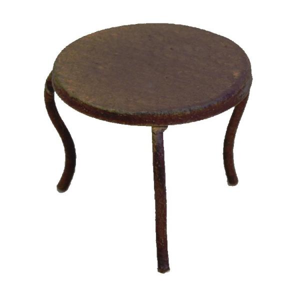 お庭やベランダ、リビング、玄関などを演出するアイテムとしておすすめ！トイレにおいても可愛い☆いろんなところに置いて楽しんでください。サイズ：W5.5×D5.5×H5センチ【ブリキ ミニラウンドテーブル】ガーデニング 庭 かわいい 風水 置物