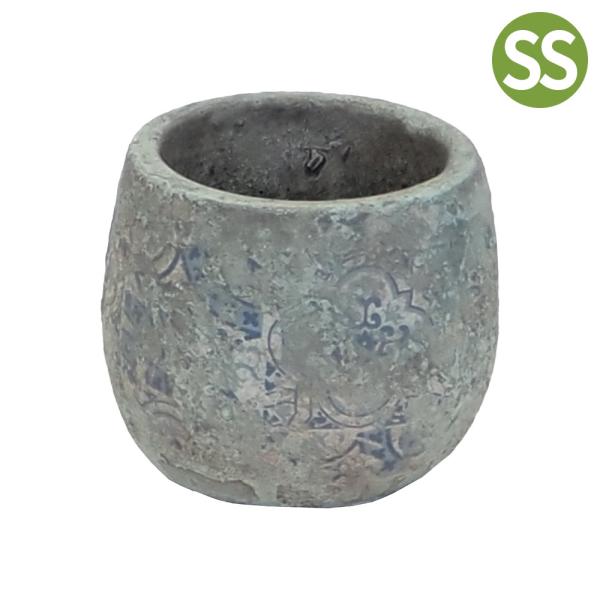 【サイズ】約直径8×高さ7cm、内寸：約直径5.5×高さ5.5cm【素材】セメント【原産国】中国【仕様】底穴あり※色、形、サイズ等個体差がありますのであらかじめご了承ください。※アンティーク調仕上げです。塗装はげ、かすれ、傷、欠けのような箇...