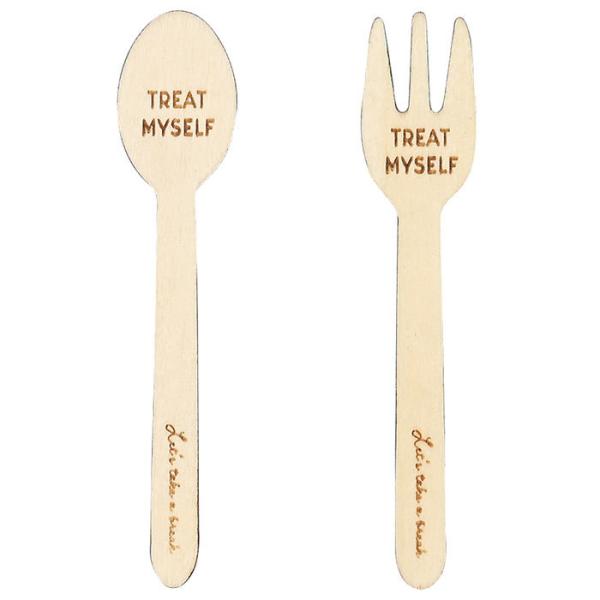 アイスクリームポット（gg235131、gg235132）にぴったりのピックです♪Treat myself：自分へのご褒美Let's take a break.：休憩しましょう【サイズ】幅25×奥行3×高さ115mm【素材】木※実際のカトラ...