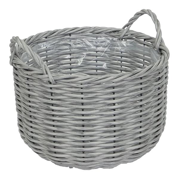 【サイズ】約直径31×高さ21（持ち手込26.5）cm【素材】ポリプロピレン・ワイヤー【原産国】中国※色、形、サイズ等個体差がありますのであらかじめご了承ください。※製造工程上、記載のサイズとは異なる場合がございます。良品の範囲内としてご理...